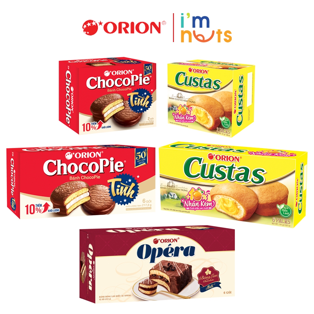 Bánh Chocopie và Bánh bông lan Custas Orion truyền thống | Shopee Việt Nam