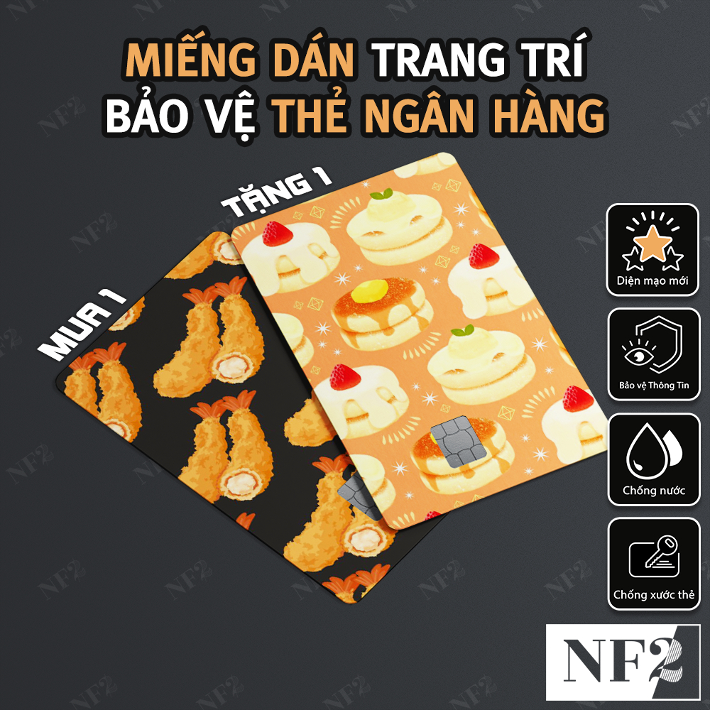 Miếng Dán Trang Trí FOOD CARD - Decal Sticker Thẻ ATM (Thẻ Chung Cư, Thẻ Xe, Debit, Credit) NF2 ...