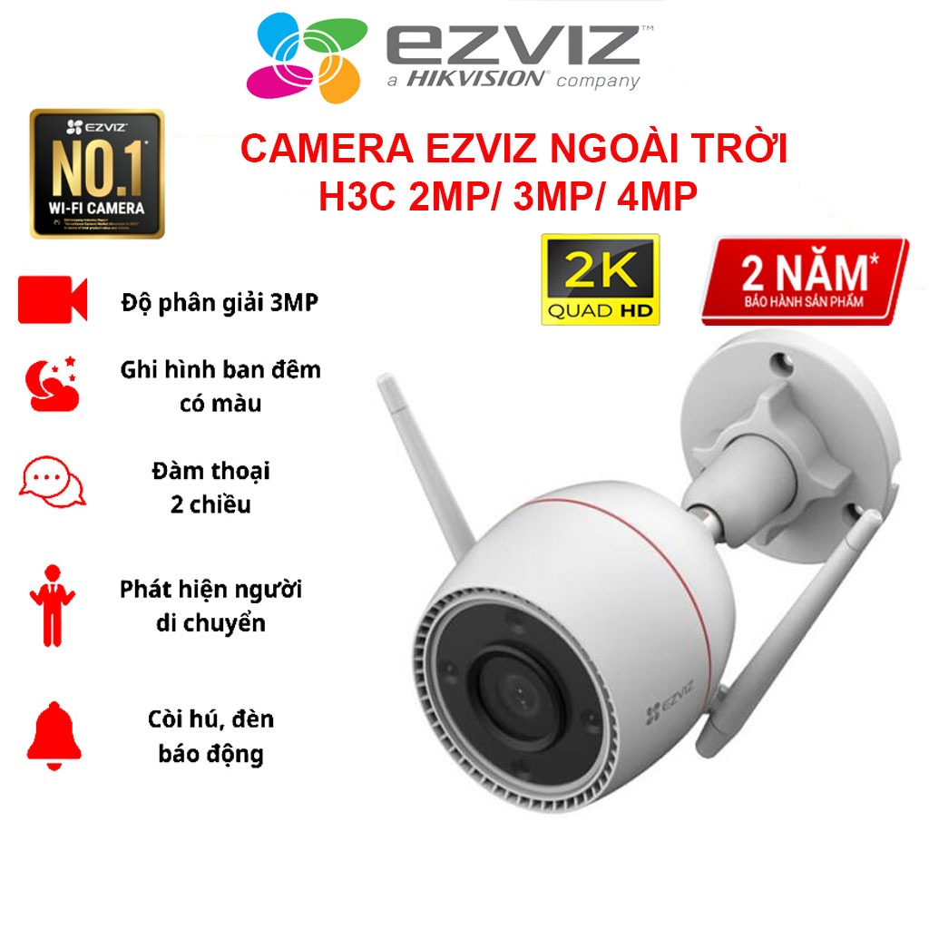 Camera Wifi Ngoài Trời Ezviz H3c 2MP/3MP/4MP 2K 2K+ Đàm thoại 2 Chiều ...