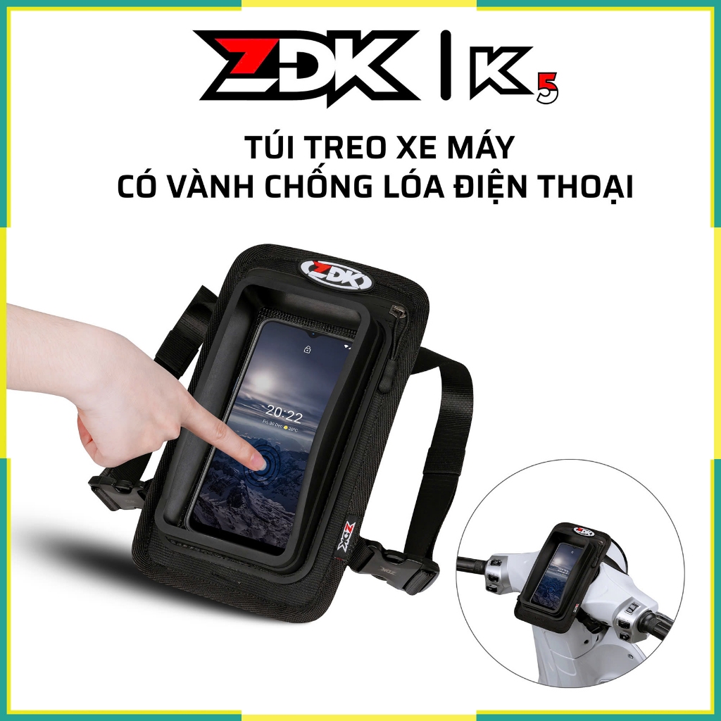 Túi Treo Đầu Xe Máy ZDK K5 Đựng Điện Thoại, Bản Nâng Cấp Thêm Vành Che Giảm Chói Nắng | Shopee ...