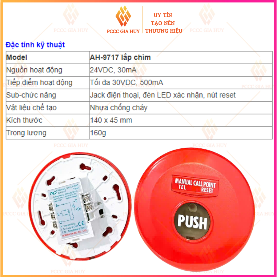 Nút nhấn khẩn báo cháy Horing AH-9717 | Shopee Việt Nam