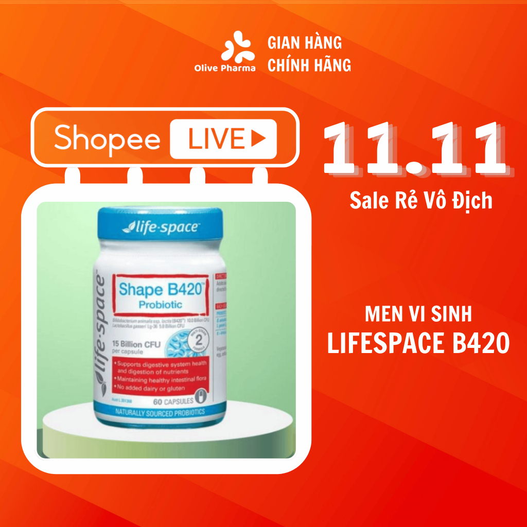 OLIVEPHARMA NHẬP KHẨU - Men vi sinh Lifespace B420 hộp 60 viên, nhập khẩu chính hãng | Shopee ...