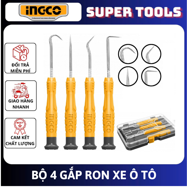 ĐỒ NGHỀ INGCO Bộ 4 gắp và móc ron xe otô HKPHS0401 | Shopee Việt Nam