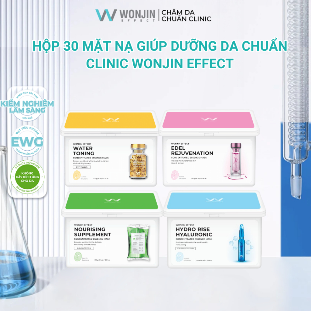 [KOL] Hộp 30 Mặt Nạ Giúp Dưỡng Da Chuẩn Clinic Mỗi Ngày WonJin Effect Mask 350g (hộp 30 Mask ...