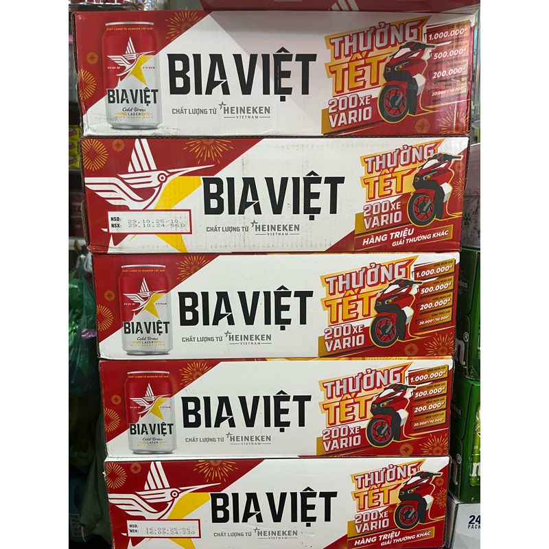 Bia VIỆT thùng 24 lon 330ml bật nắp trúng thưởng | Shopee Việt Nam