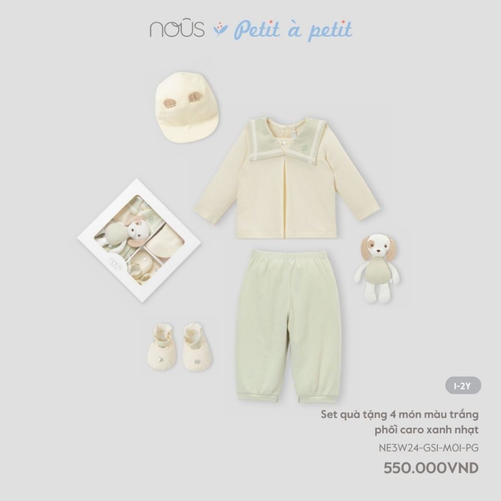 Nous Baby Set quà 4 món, tặng sinh nhật thôi nôi cho bé 1 tuổi phối ...