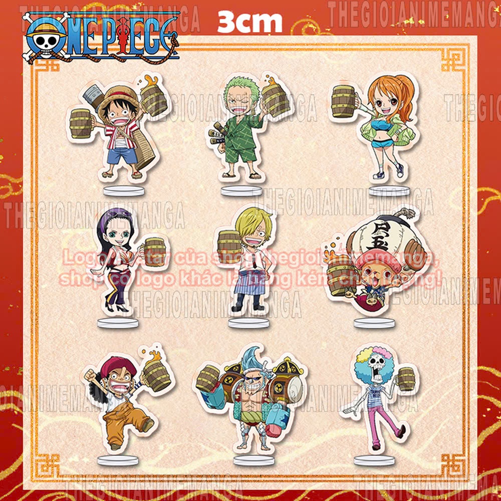 (3cm) Mô hình standee ONE PIECE ĐẢO HẢI TẶC ver CẦM CỐC chibi arcylic ...
