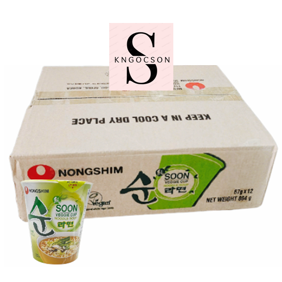 Thùng 12 Ly Mì chay Soon Veggie Nongshim 67g x 12ly | Shopee Việt Nam