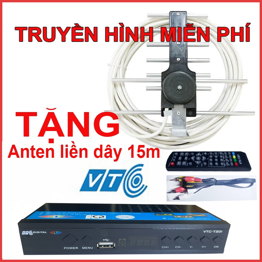 Đầu thu truyền hình VTC T201 loại 7 nút bấm xem truyền hình miễn phí ...