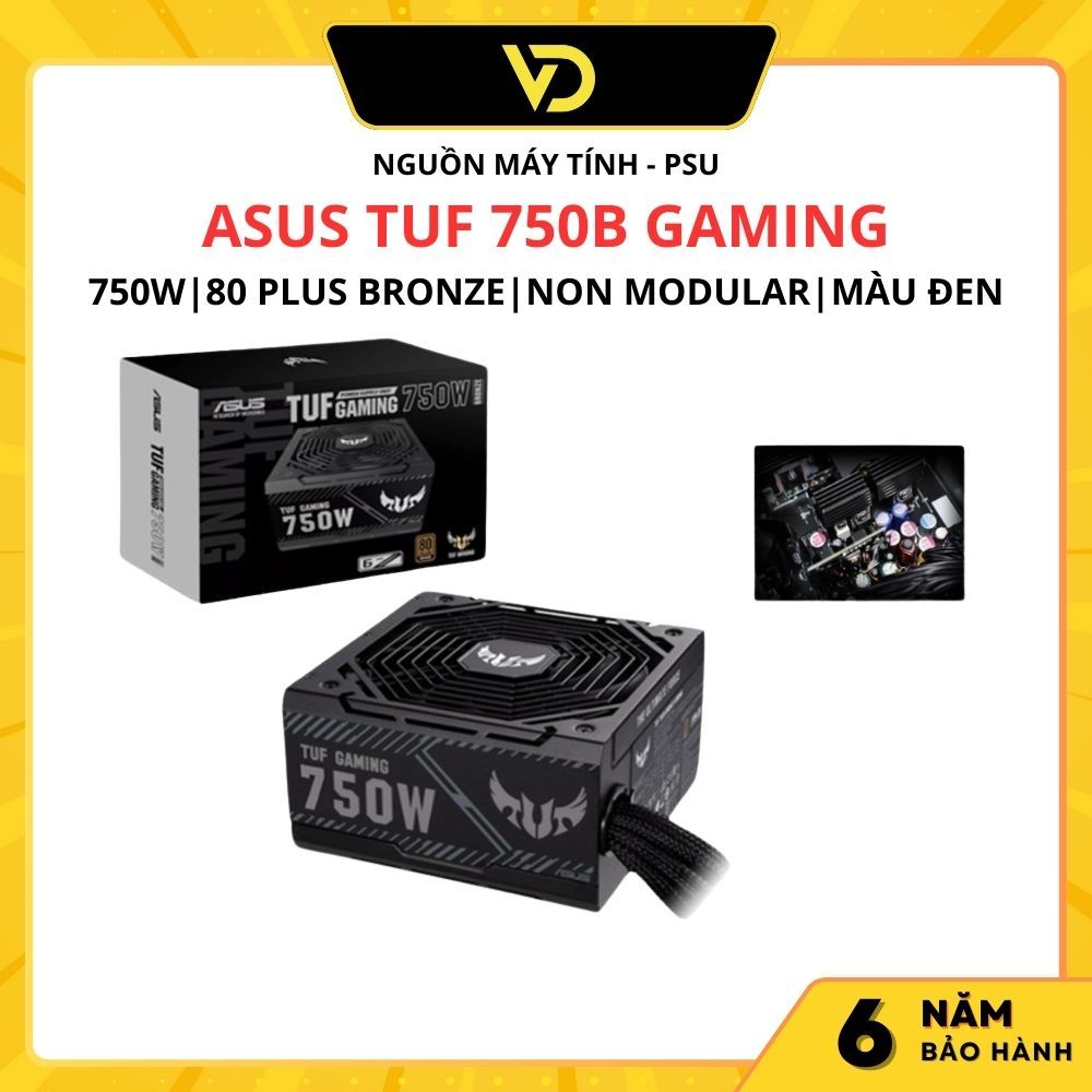NGUỒN MÁY TÍNH ASUS TUF 750B GAMING (750W 80 PLUS BRONZE/NON MODULAR/MÀU ĐEN) | Shopee Việt Nam