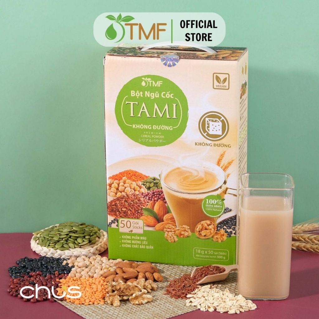 Bột ngũ cốc nảy mầm Tami không đường 900g TÂM MINH FOODS dinh dưỡng ...