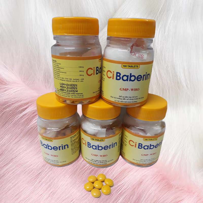 Ci baberin Vinaphar (Berberin )- ( Chai 100 viên Nén Bao Đường )- hỗ ...