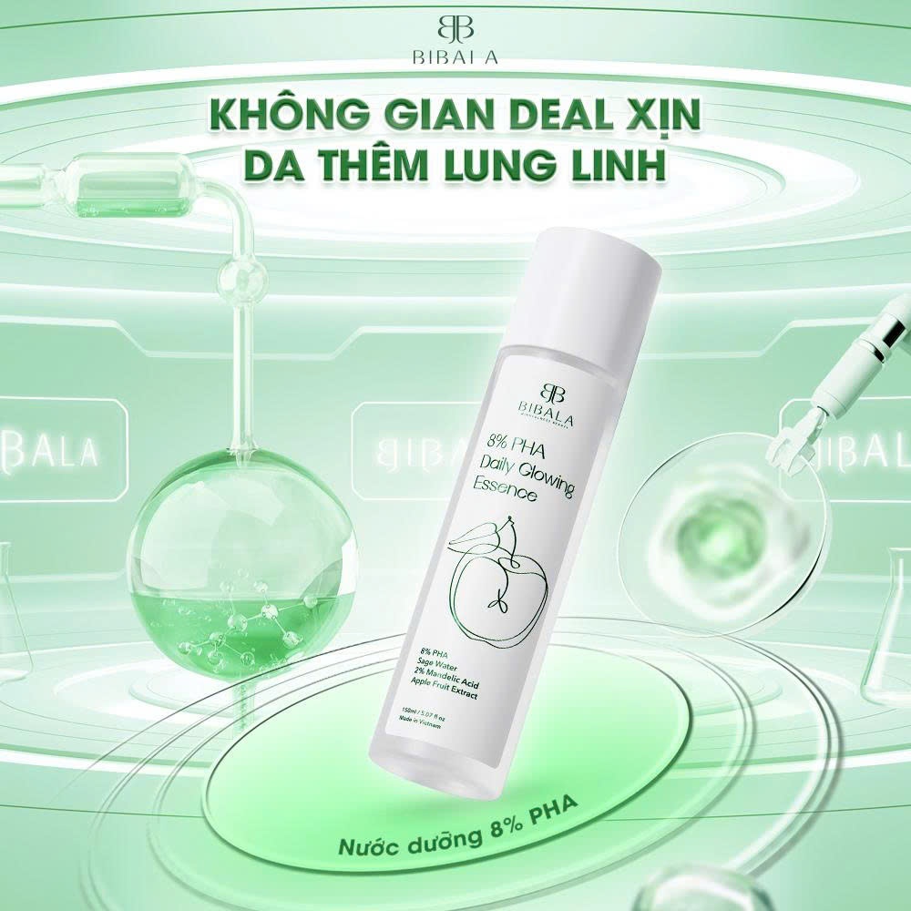8% PHA Daily Glowing Essence 150 ml - Nước dưỡng sáng, tẩy TBC, ngừa mụn cho da Bibala | Shopee ...