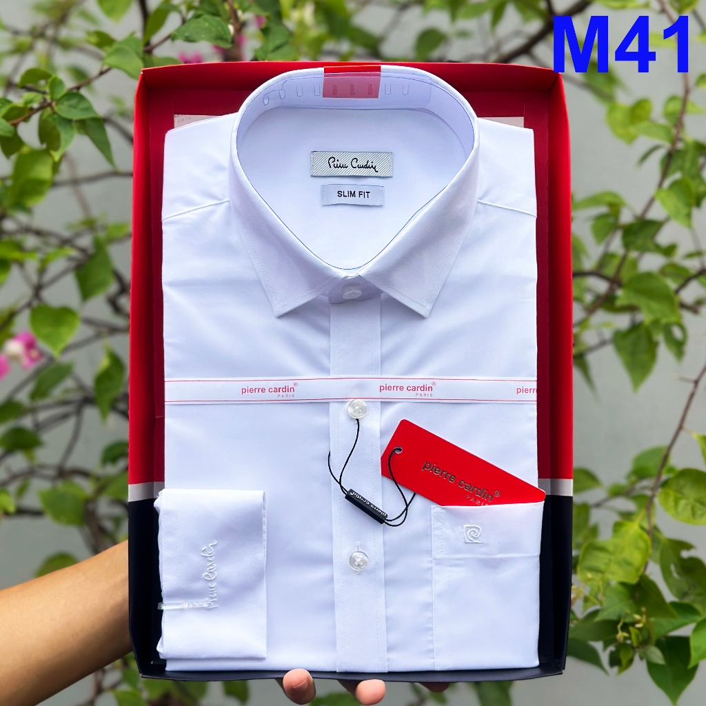 Áo Sơ Mi Nam Pierre Cardin, Sơ Mi Trắng Dài Tay Thêu Chữ Trắng, Sơ Mi ...