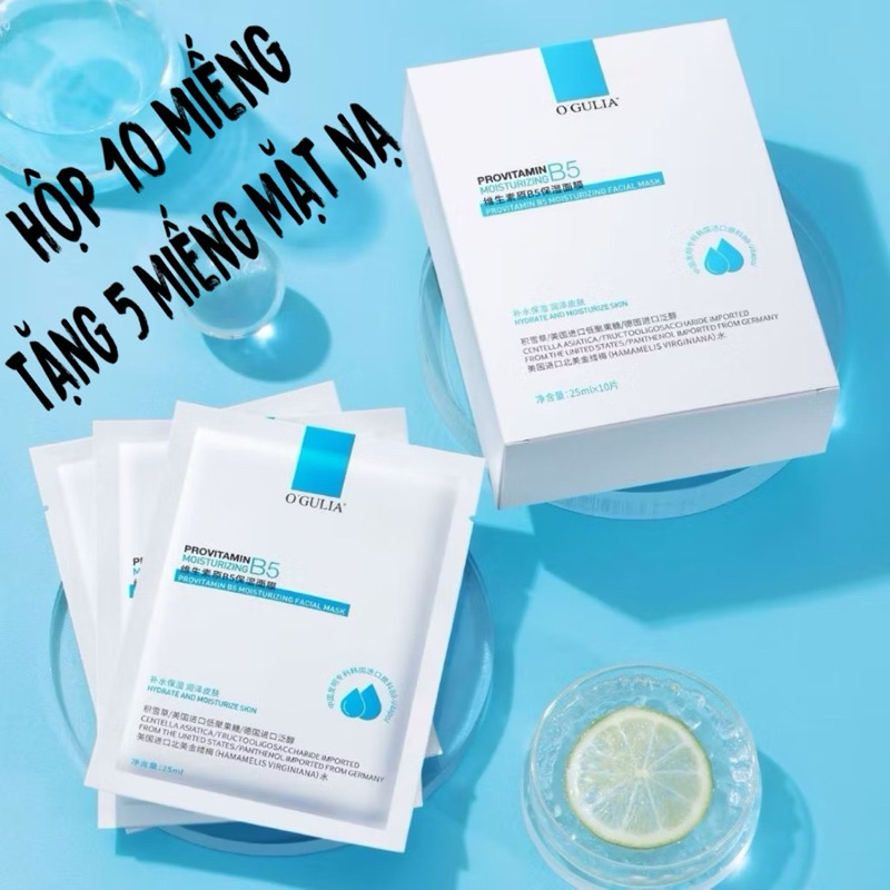 10 Miếng Tặng 5 Miếng Mặt Nạ Giấy O'GULIA Vitamin B5 Hỗ Trợ Dưỡng Ẩm ...