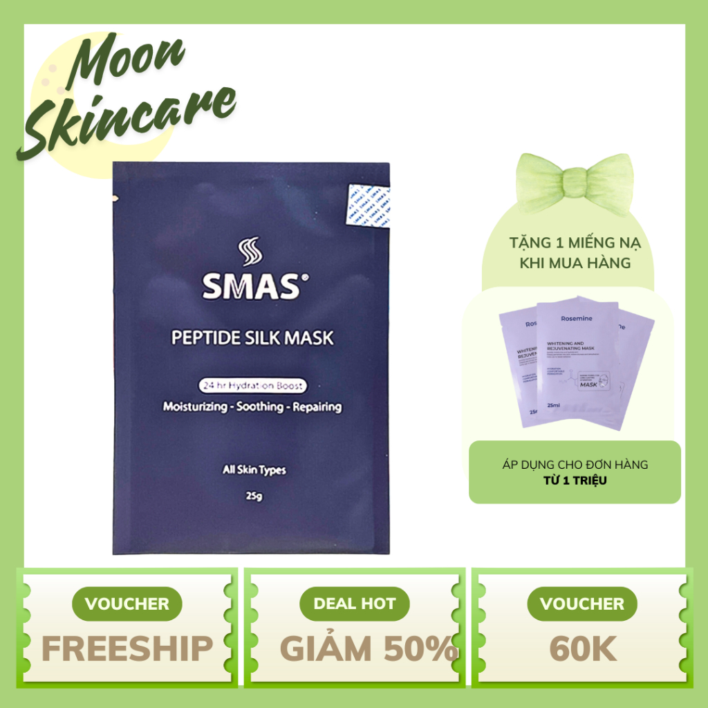 Mặt Nạ Cấp Ẩm Phục Hồi Da Smas Peptide Silk Mask 25g | Shopee Việt Nam