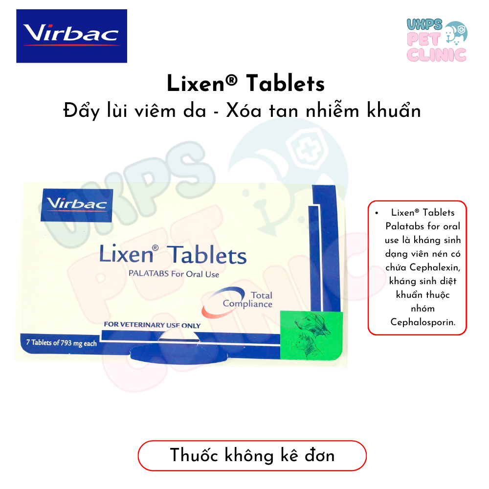 Lixen Tablets Palatabs For Oral Use - Kiểm Soát Viêm Da, Nhiễm Khuẩn ...