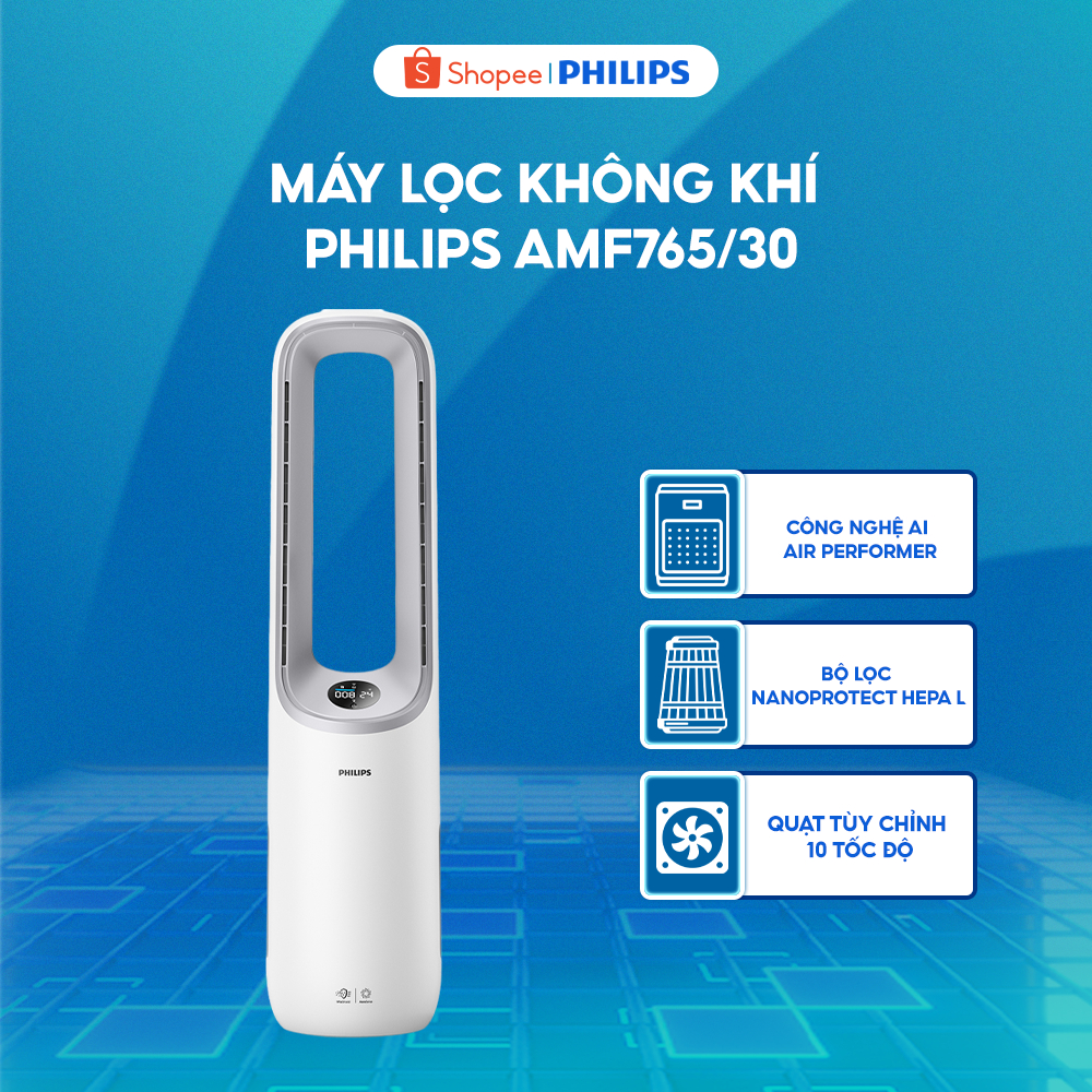 Máy Lọc Không Khí và Quạt 2 Trong 1 Philips AMF765/30 Cao Cấp | 70m2 ...