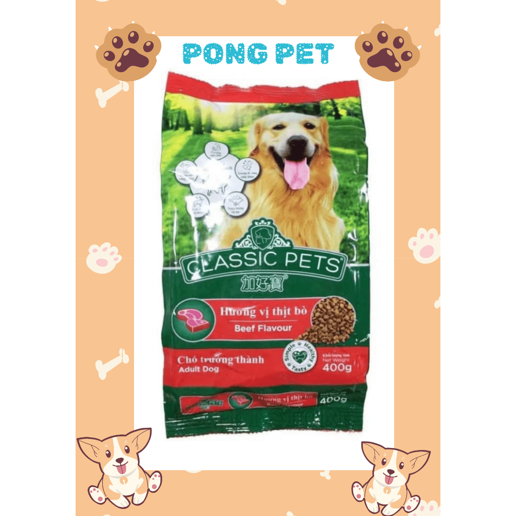 Thức Ăn Cho Chó Hạt Classic Pets 400g Vị Bò Dành Cho Chó Lớn Trên 12 ...