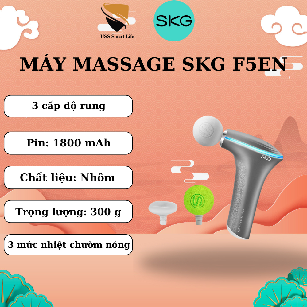 Máy massage SKG F5EN 3 cấp độ rung, 3 mức nhiệt chườm nóng giúp giảm ...