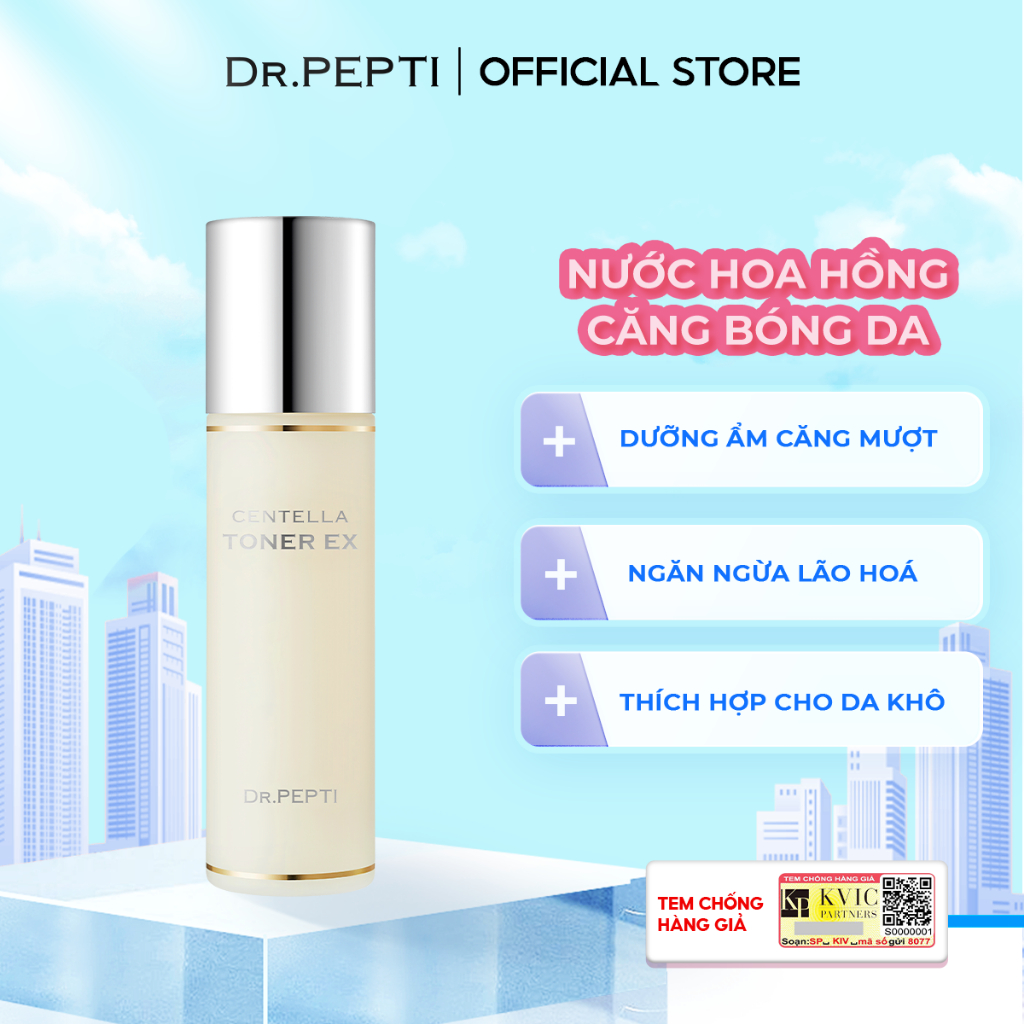 Nước Hoa Hồng Dưỡng Da Cấp Ẩm, Căng Bóng Dr.Pepti Centella Toner Ex 180ml | Shopee Việt Nam