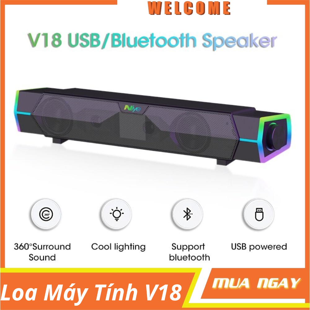 Loa bluetooth LED RGB tích hợp micro, Loa Niye V18 Pro có dây - IN4TECH ...