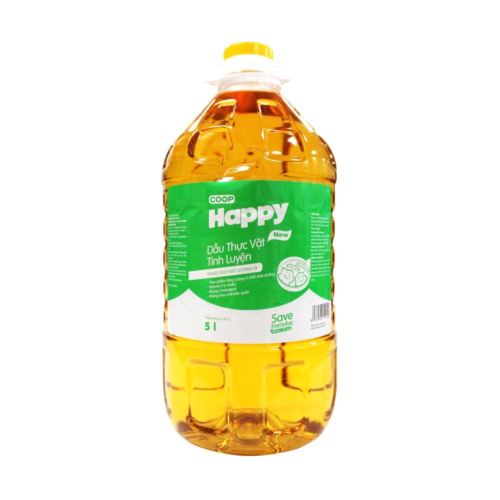 Dầu Thực Vật Tinh Luyện Coop Happy – Dầu Ăn Thực Vật – Chai 1L / 2L / 5L | Shopee Việt Nam
