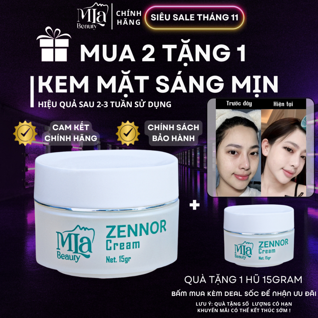 Kem Face Trắng Da Mặt, Mờ Nám, Tàn Nhang Zennor Mla Beauty Phục Hồi Làn Da Không Đều Màu ...