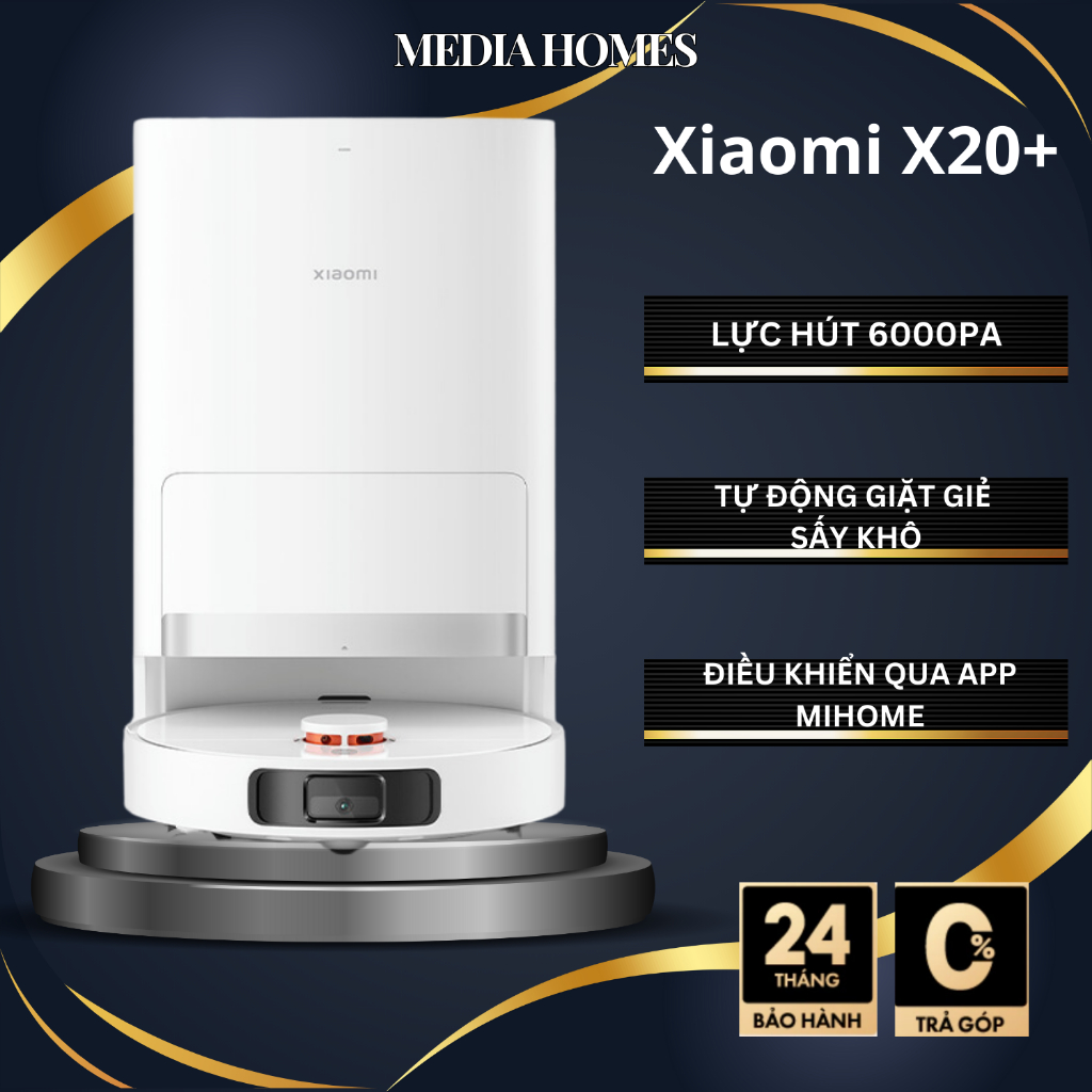 Robot hút bụi lau nhà Xiaomi X20 Plus/Mijia 1s Tự đổ rác, giặt giẻ, sấy khô, Bản quốc tế. Bảo ...