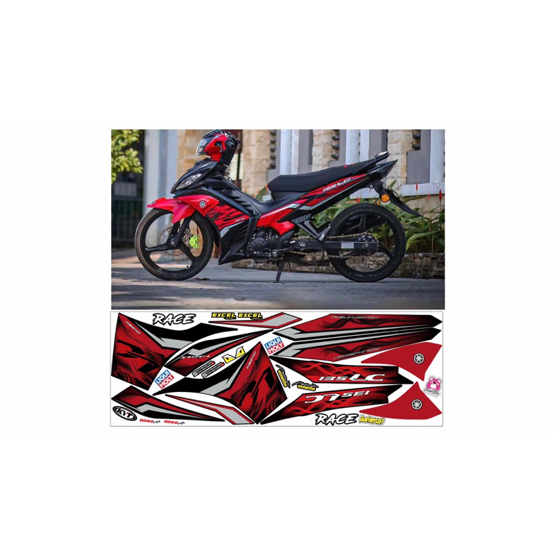 tem chế Exciter 135 Lc đỏ đen chữ đen - tem in vi tính cao cấp | Shopee ...