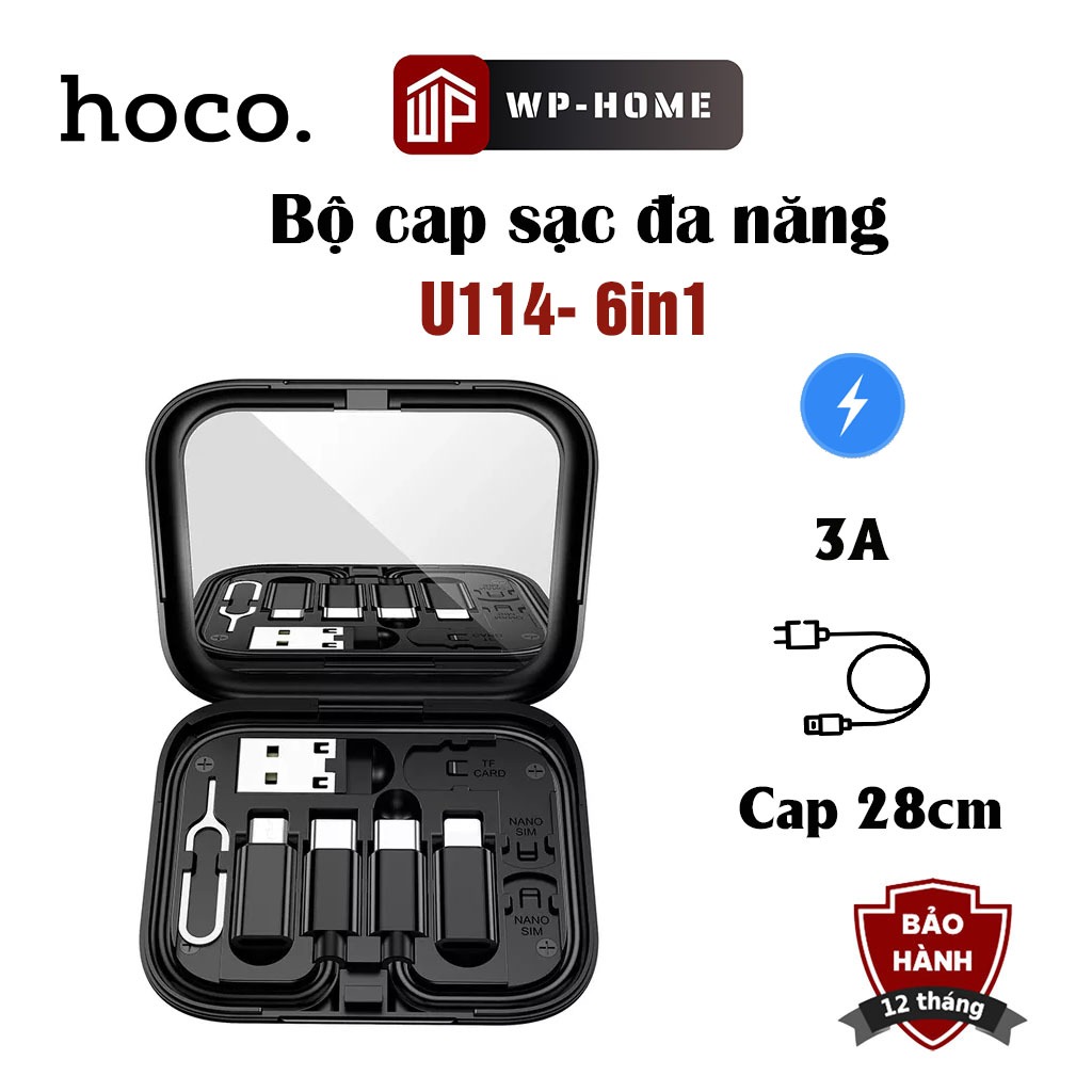 Bộ Cáp Sạc Nhanh Đa Năng 6in1 Hoco U114 Hỗ Trợ Sạc Nhanh Các Dòng Điện ...