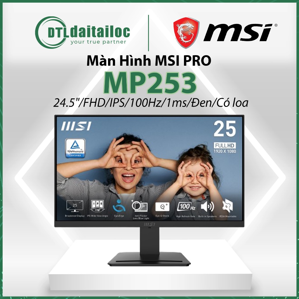 Màn Hình MSI MP253 (24.5"/FHD/IPS/100Hz/1ms/Đen/Có loa) Hàng Chính Hãng ...