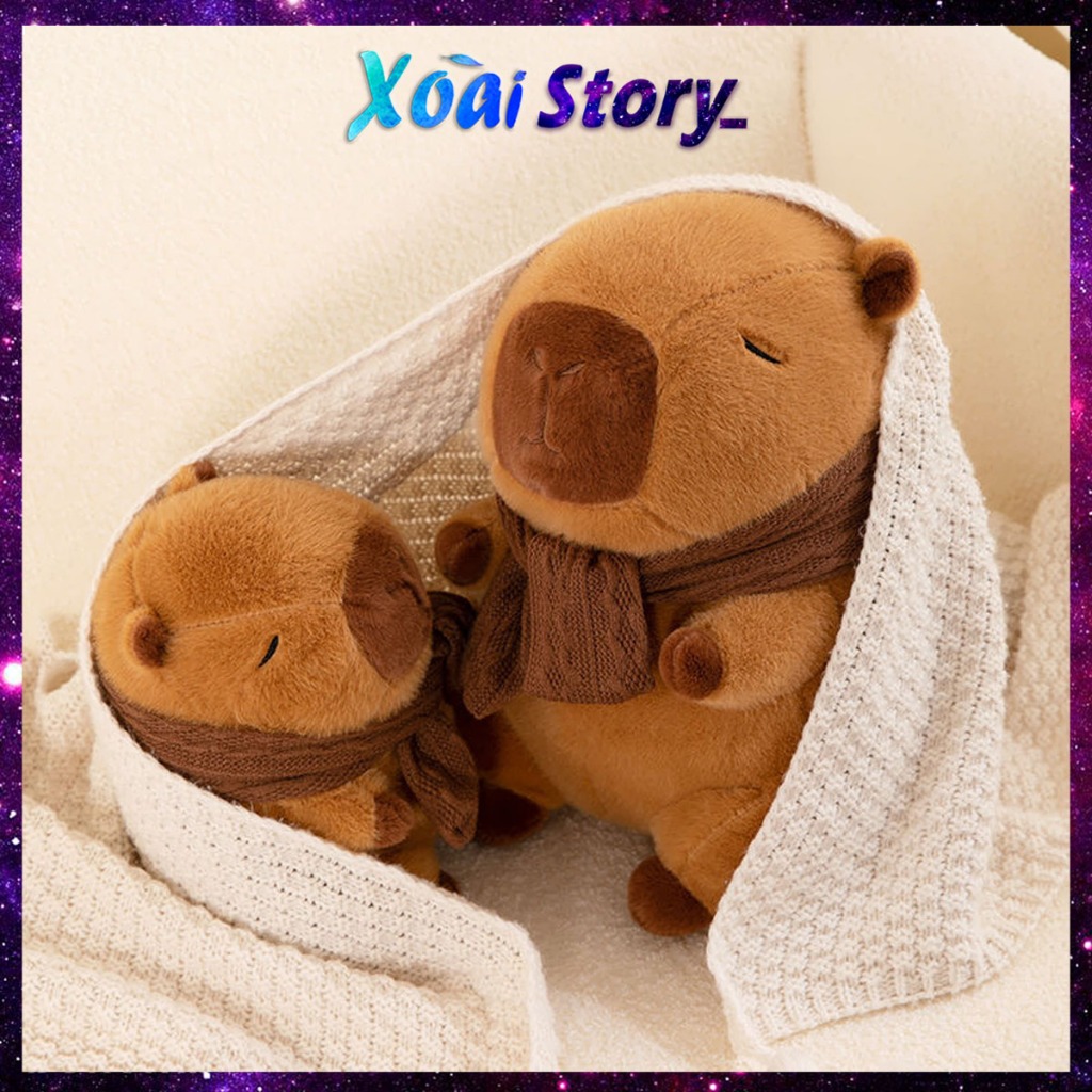 Gấu bông capybara, gấu bông capybara cute đeo balo rùa size 20cm ...