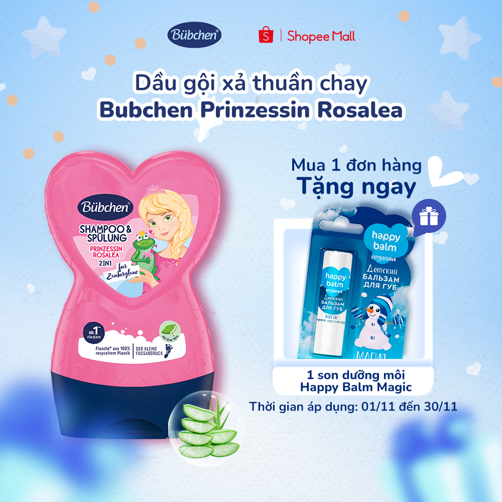 Dầu gội và xả trẻ em 2in1 Bubchen Shampoo & Spulung Prinzessin Rosalea | Shopee Việt Nam