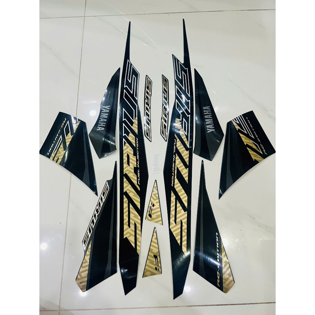 Bộ tem decal dán xe máy Yamaha Sirius Fi 2021 màu đồng bản kim phun zin ...