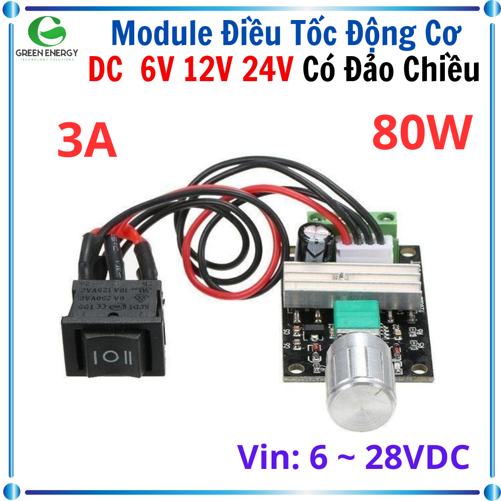 Module Điều Khiển Tốc Độ Động Cơ DC 6V 12V 24V PWM 3A 80W Có Đảo Chiều | Shopee Việt Nam