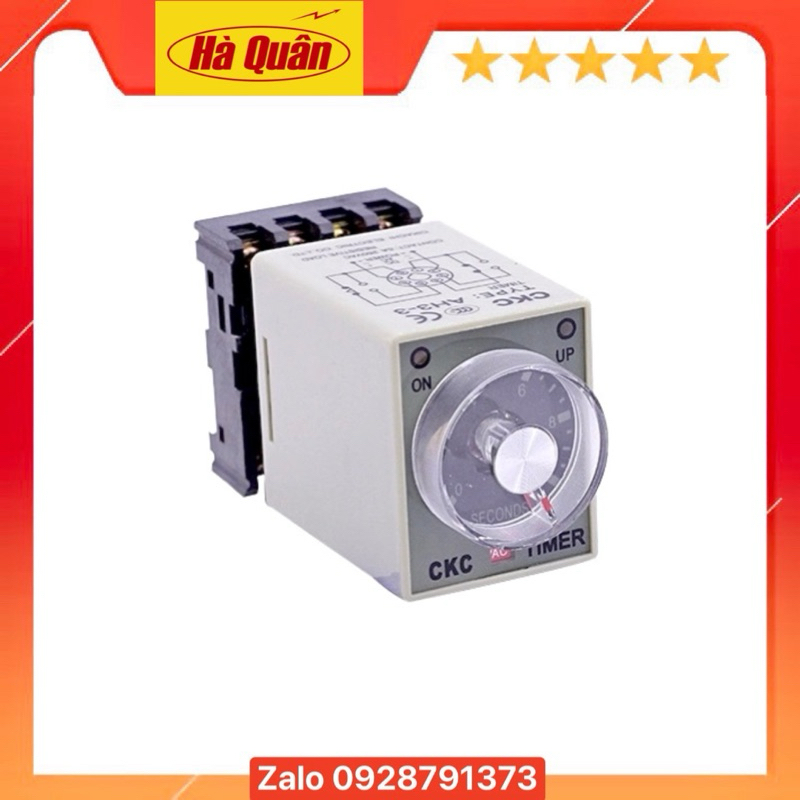 rơ le thời gian 220V CKC AH3-3 220V kèm đế, relay thời gian điện tử,timer ckc, rơ le thời gian ...