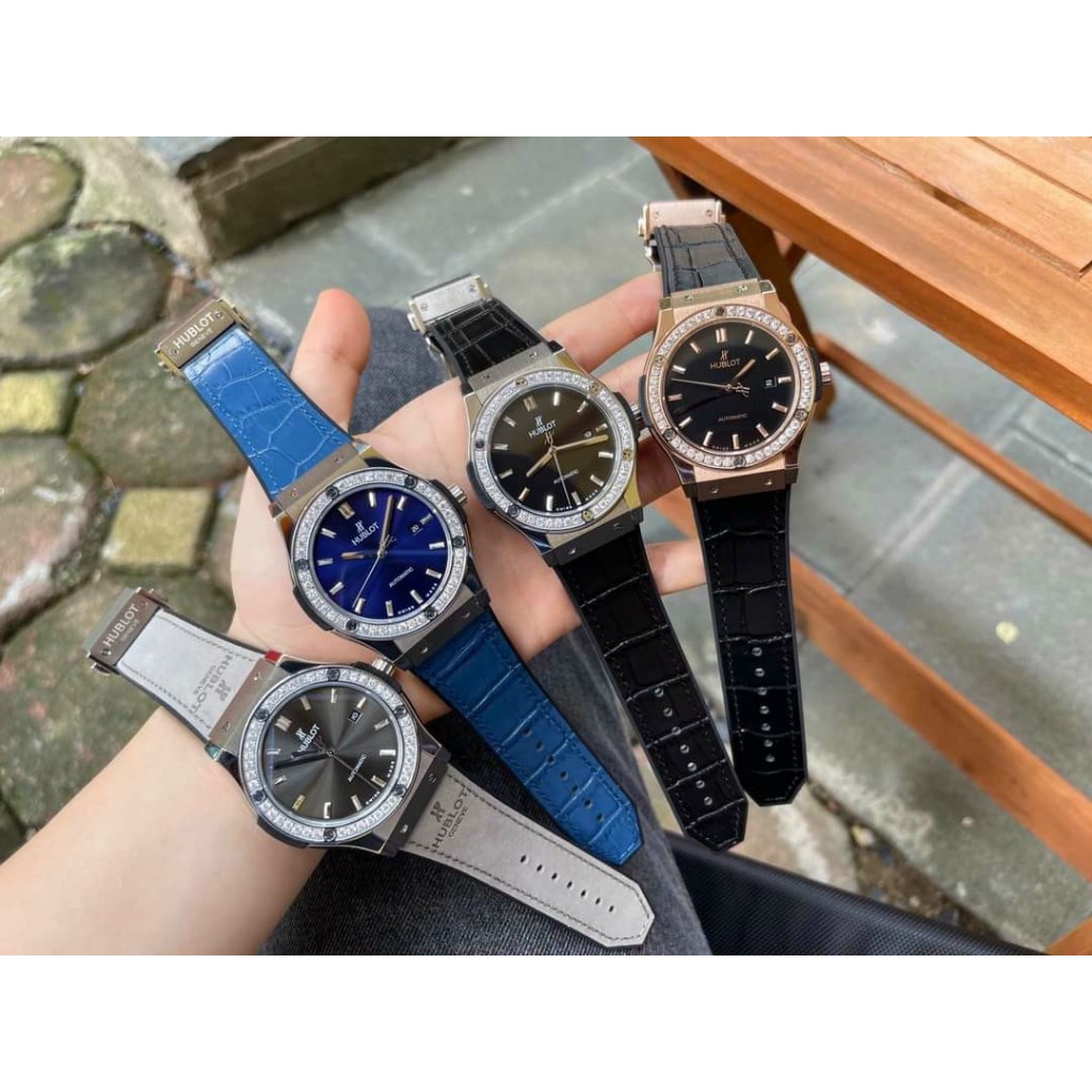 Đồng Hồ Hu.Bl0t viền đá máy cơ Nhật Automatic đủ sz cho ae | Shopee ...