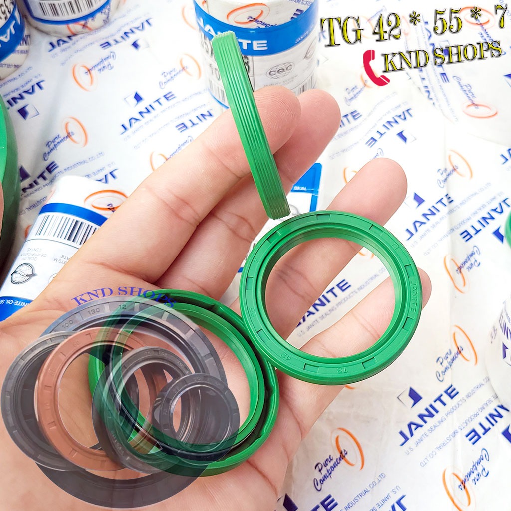 Phốt lò xo chặn dầu JANITE TG 42*55*7 chặn nhớt trục láp ngang (đùi) và ...