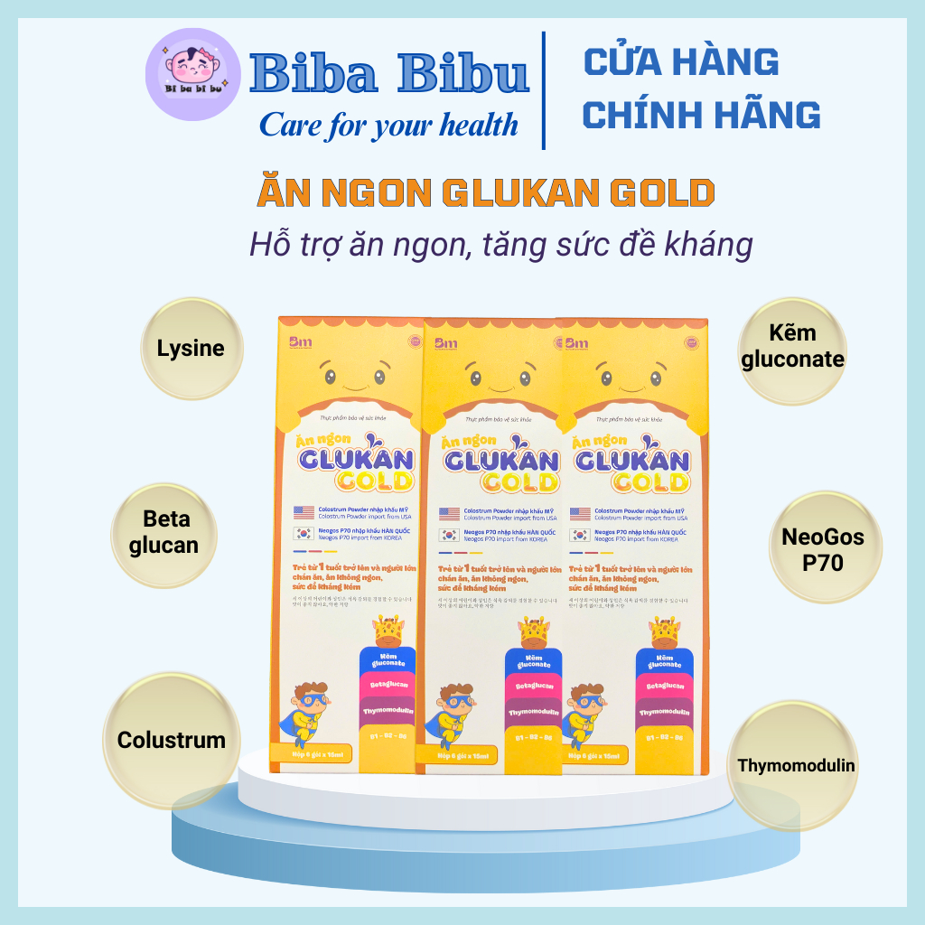 Siro Ăn Ngon Glukan Gold Bachmai - Siro Ăn Ngon Hỗ Trợ Tiêu Hóa Giúp Bé ăn ngon, nâng cao đề ...