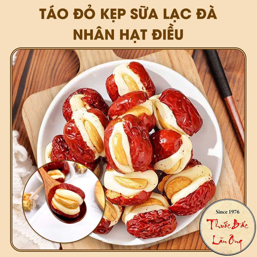 Táo đỏ kẹp sữa lạc đà nhân hạt điều 1kg, burger táo đỏ, vị ngọt thanh ...