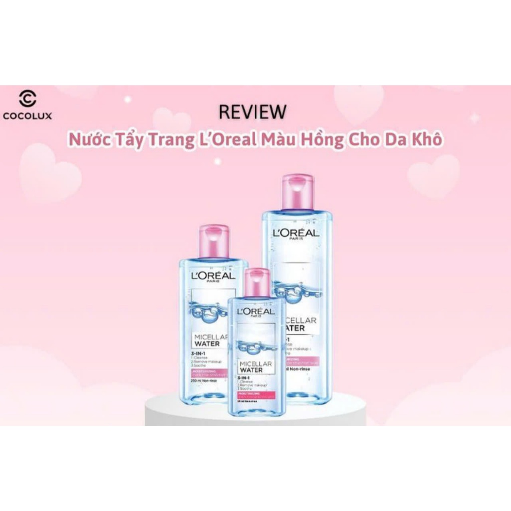 shopee >Nước Tẩy Trang Dưỡng Ẩm Cho Da Thường, Khô L'Oreal Paris Micellar Water 3-In-1 ...
