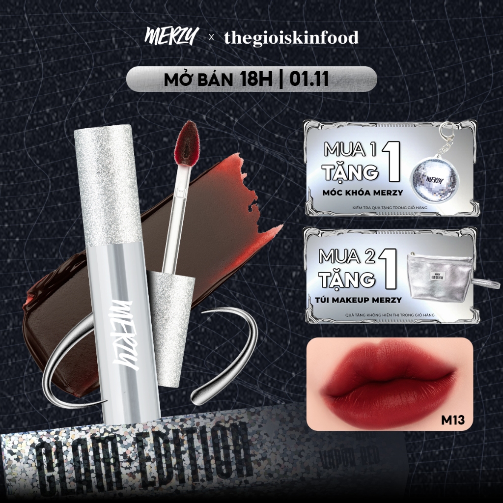 [NEW][M13 GLam Vỏ Bạc] Son Kem Lì Hàn Quốc Mịn Mướt Merzy Noir In The Mellow Tint 4g | Shopee ...