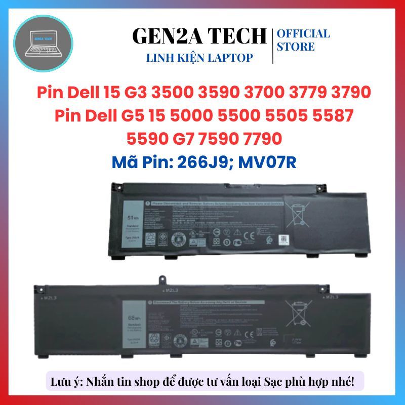Pin Dell 266J9 MV07R Pin Dell 15 G3 3500 3590 3700 3779 3790 Pin Dell ...
