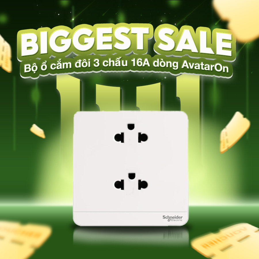 Bộ ổ cắm đôi 3 chấu E83426UES2_WE_G19 16A màu trắng dòng AvatarON ...