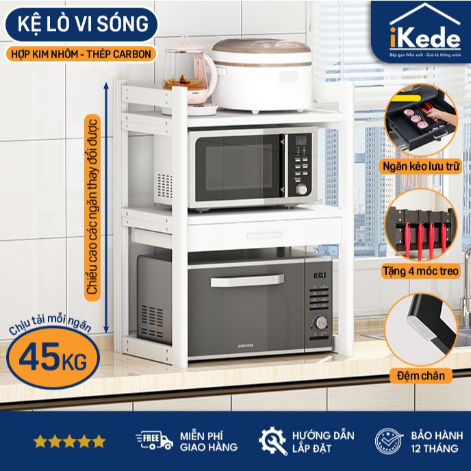 [IKEDE] Kệ lò vi sóng lò nướng NCKD 2 ngăn chất liệu cao cấp chống ăn ...