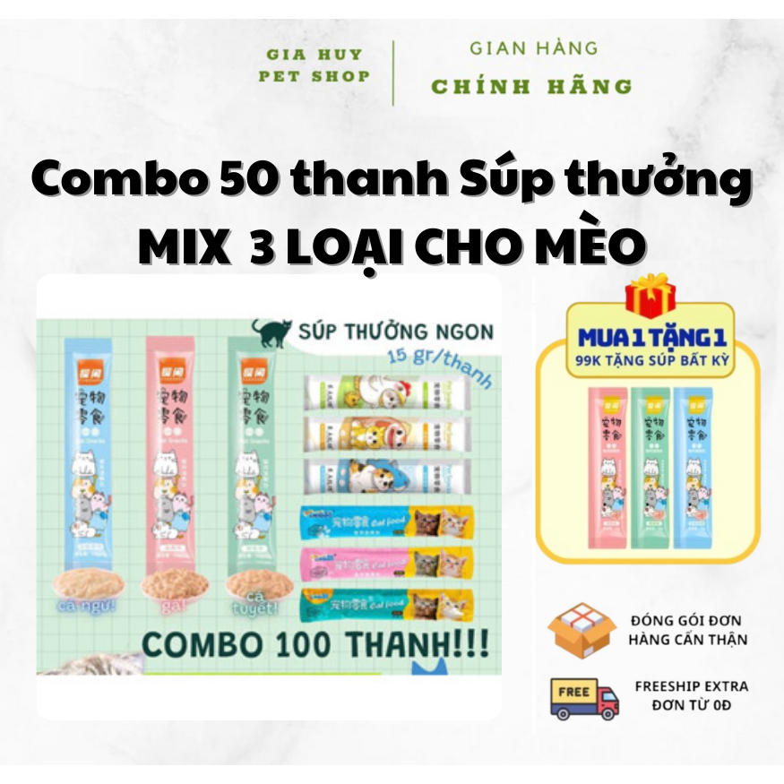 50 Thanh Súp thưởng shizuka, cat food, pet snacks cho mèo | Shopee Việt Nam