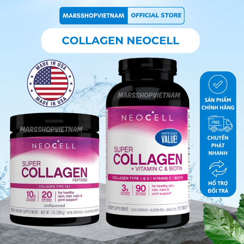 Bột Collagen Super Collagen Peptides Neocell 200g, Bột Collagen Neocell ...