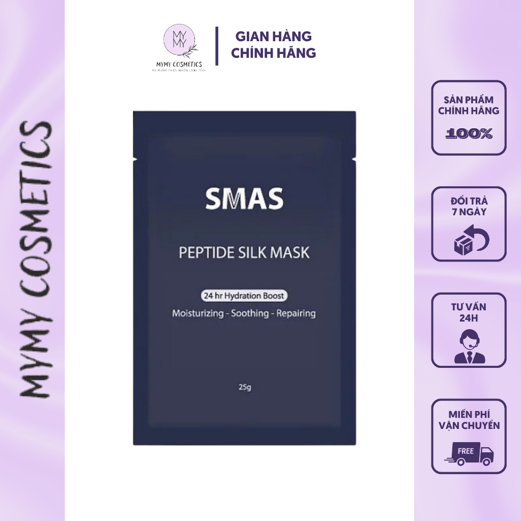 Mặt Nạ Dưỡng Ẩm Phục Hồi Làm Dịu Da SMAS Peptide Silk Mask 25G | Shopee ...
