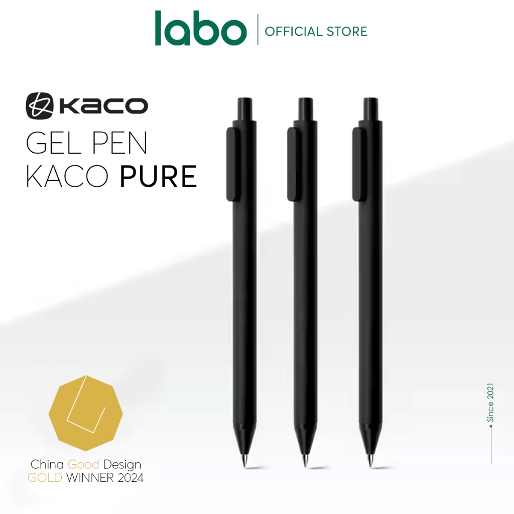 Bút Gel Kaco Pure Rocket Bấm Mực Đen Ngòi 0.5mm Có Thay Ruột | Shopee ...
